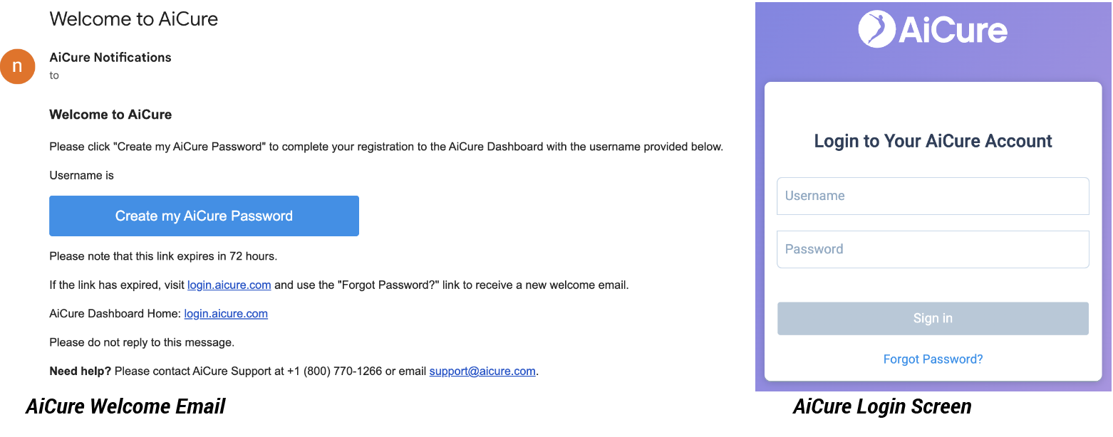How is a User or Site added to the AiCure Dashboards – AiCure